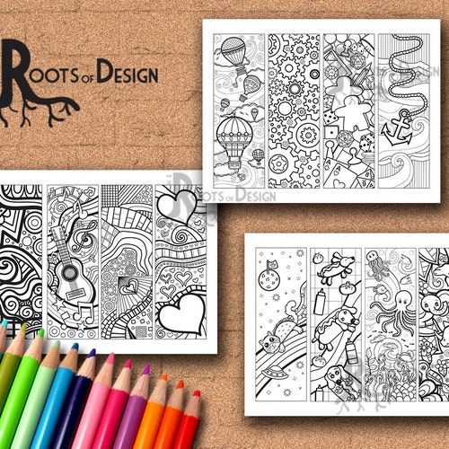 Printable Coloring Bookmarks Coloring Pages Instant Download - Etsy