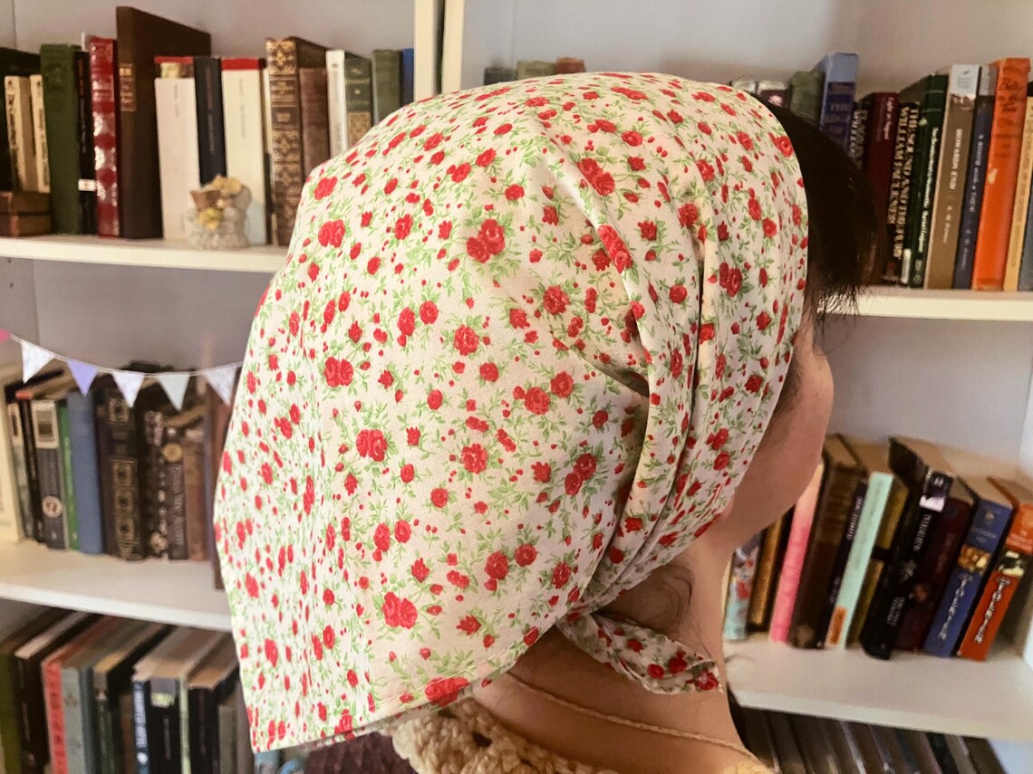Rose Garden Scarf Head Covering Headwrap Cottagecore Boho Hippie ...