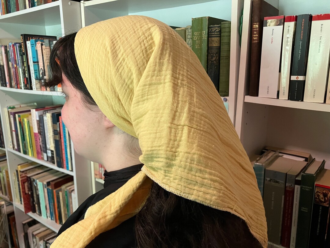100% Cotton Butter Yellow Scarf Head Covering Headwrap Cottagecore ...