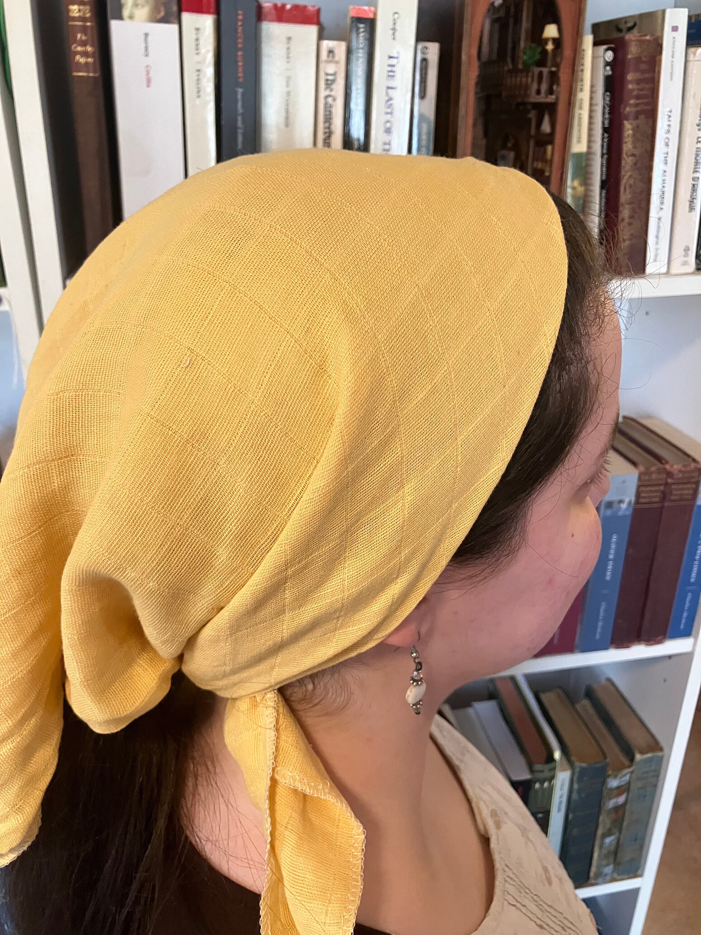 100% Cotton Butter Yellow Scarf Head Covering Headwrap Cottagecore - Etsy