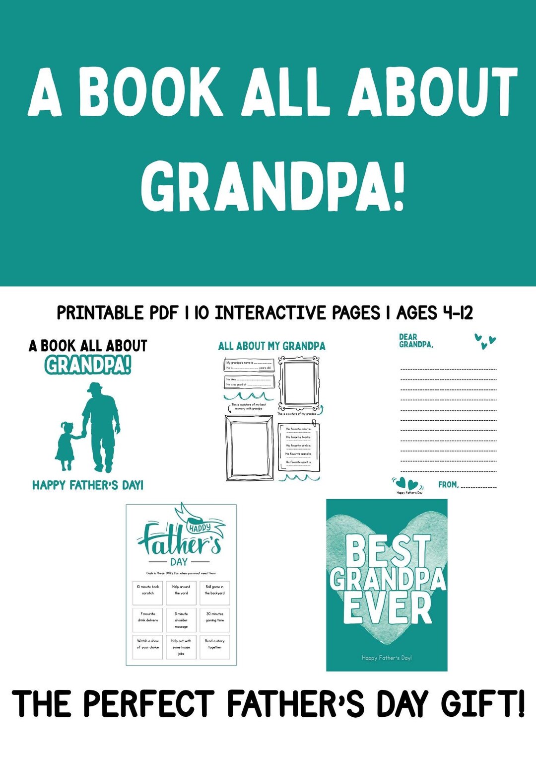 Papa Questionnaire Grandpa Interview Memory Book | Last Minute ...