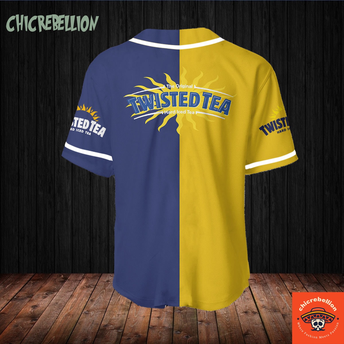 Blue and Yellow Twisted Tea Baseball Jersey, Twisted Tea Jersey Shirt ...