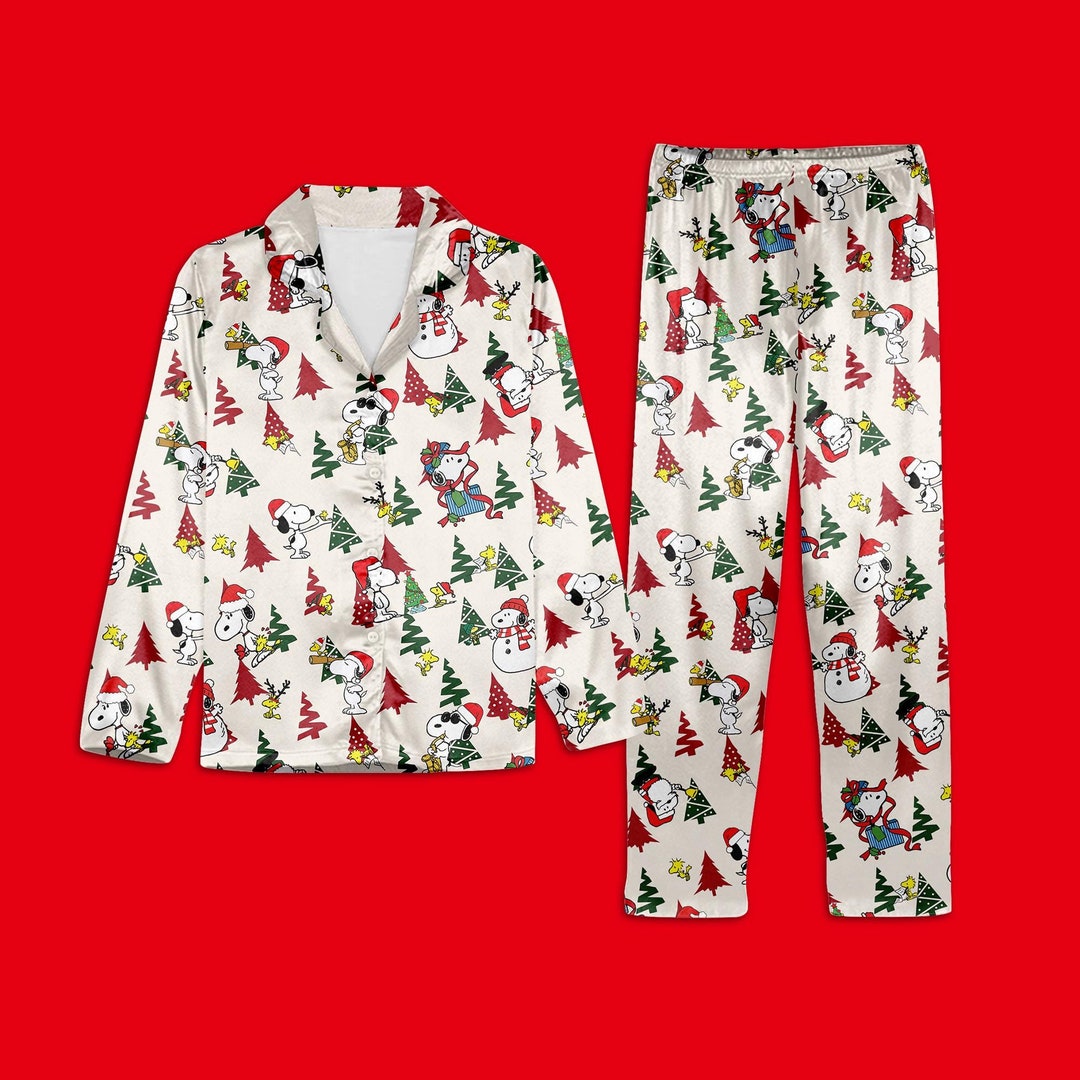 Snoopy Pajamas Set, Snoopy Christmas Pajamas, Snoopy Shirt, Peanuts ...