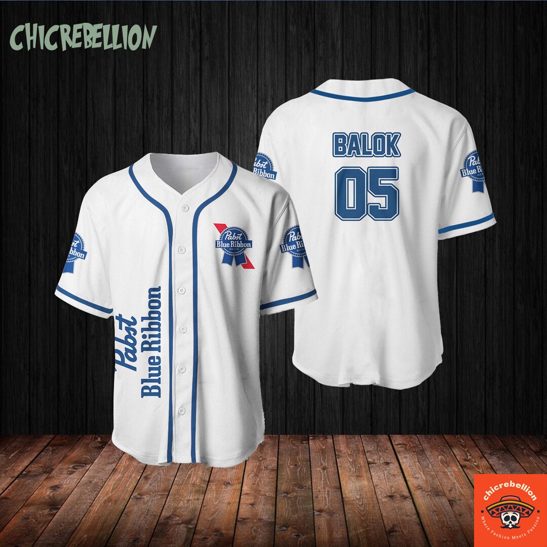 Personalized Vintage White Pabst Blue Ribbon Baseball Jersey, Pabst ...