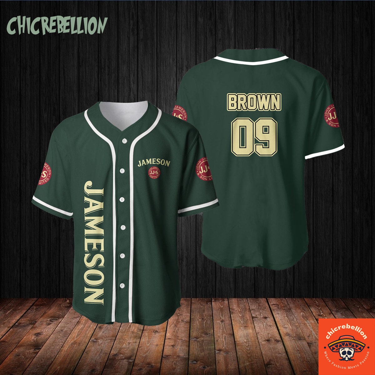 Personalized Green Jameson Baseball Jersey Shirt Summer Beach Gift ...