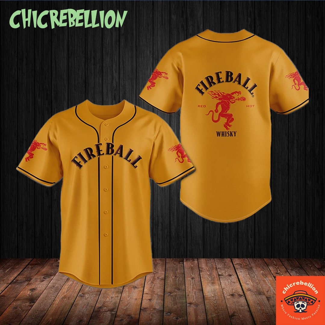 Vintage Fireball Baseball Jersey, Fireball Jersey Shirt, Fireball ...