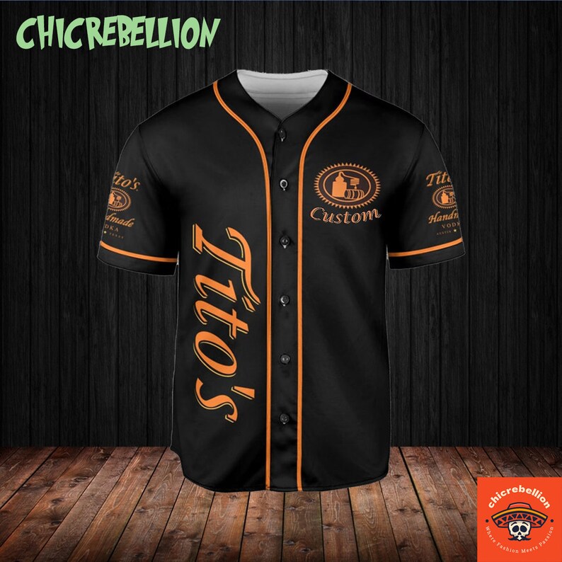 Personalized Black Tito’s Vodka Baseball Jersey, Titos Jersey Shirt ...