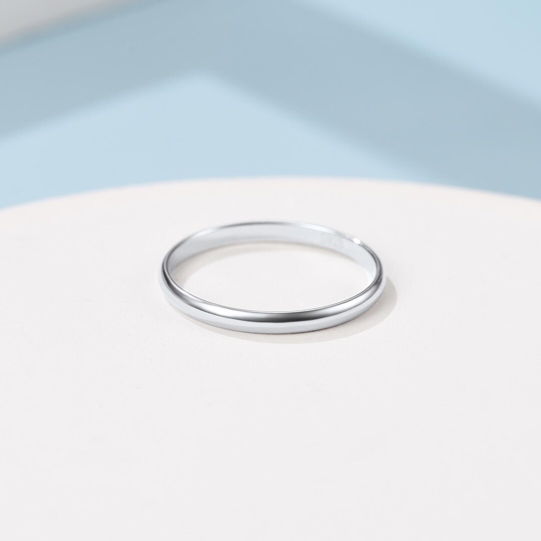 2mm Sterling Silver Plain Dome Ring, Unisex Wedding Band Ring - Etsy
