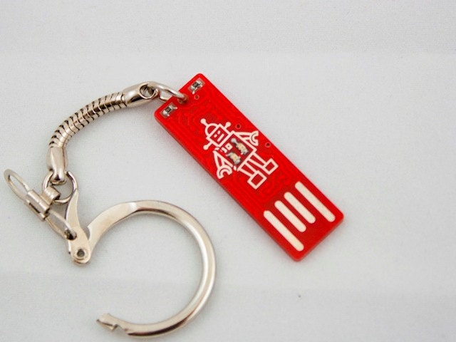 Circuit Board Keychain With Robot Lights Up - Etsy