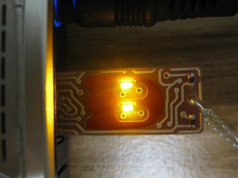 Ghost USB Circuit Board With Silver Necklace - Lights Up - Etsy