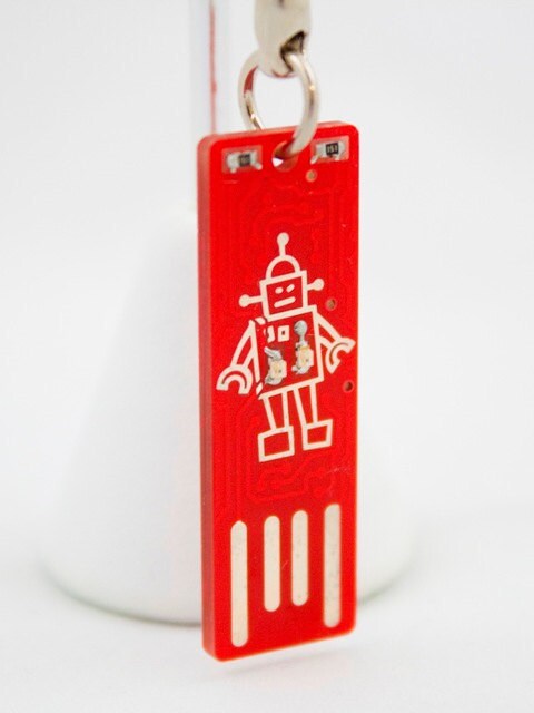 Circuit Board Keychain With Robot Lights Up - Etsy