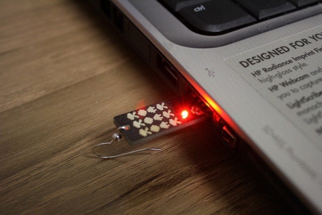 Space Invasion USB Circuit Board Earrings in Black- Light Up - Etsy