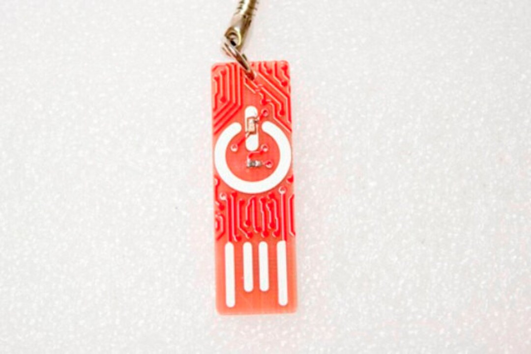 Circuit Board Keychain With Power Symbol - Lights Up - Etsy