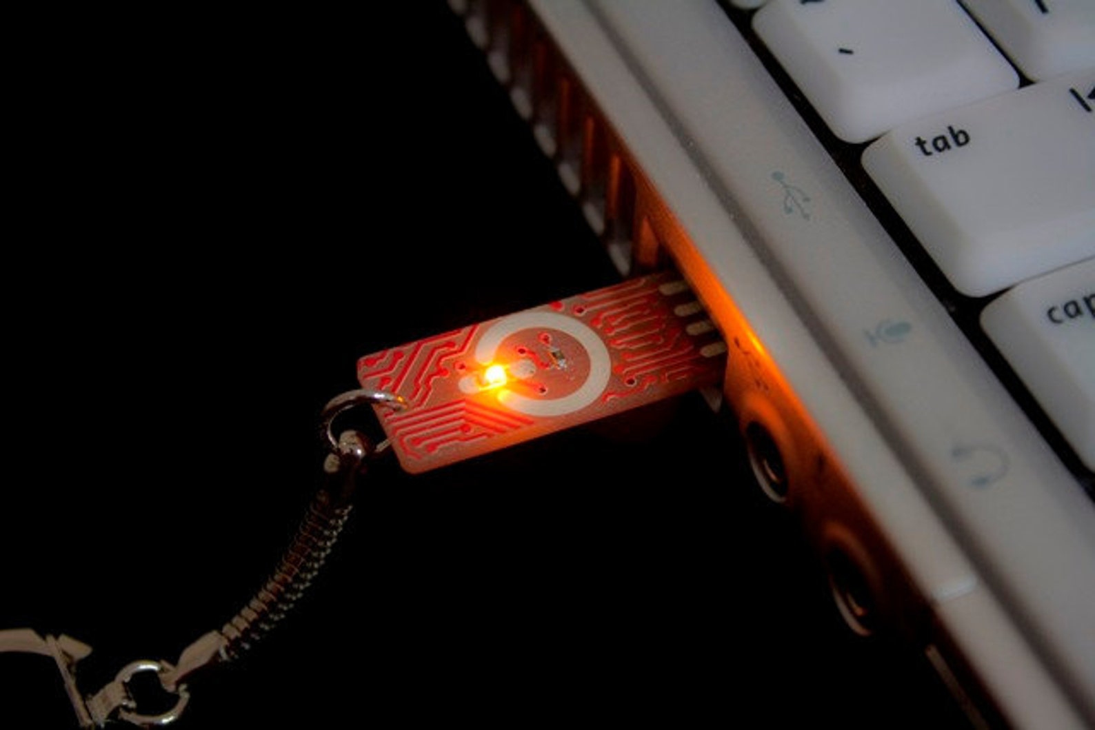 Circuit Board Keychain With Power Symbol - Lights Up - Etsy