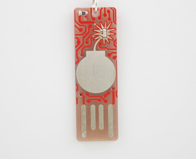 Bomb USB Circuit Board Magnet in Red LIGHTS UP - Etsy