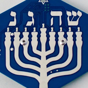 Digi-dreidel & Menorah Circuit Board Ornament Interactive - Etsy