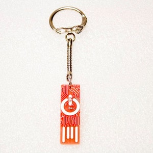 Circuit Board Keychain With Power Symbol - Lights Up - Etsy