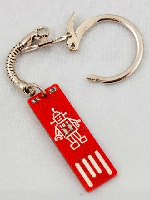 Circuit Board Keychain With Robot Lights Up - Etsy