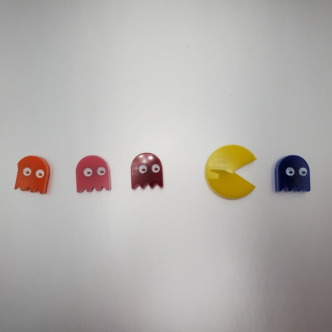Pacman Ghostie Magnet Set - Etsy