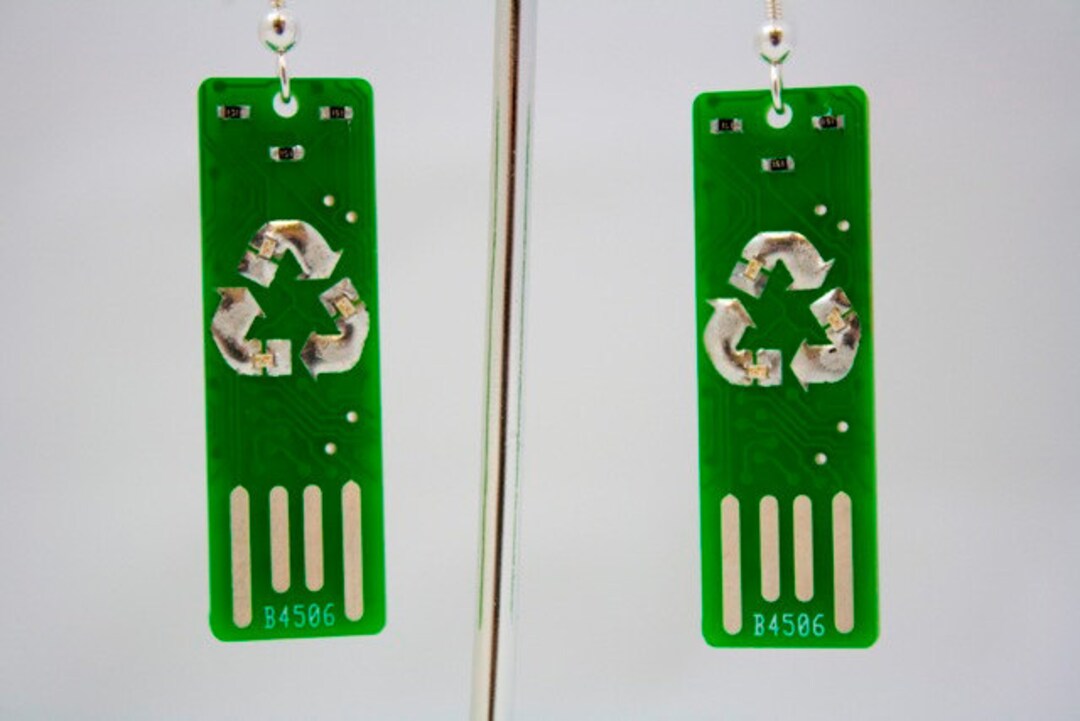 Recycle USB Circuit Board Earrings - LIGHTS UP - Etsy