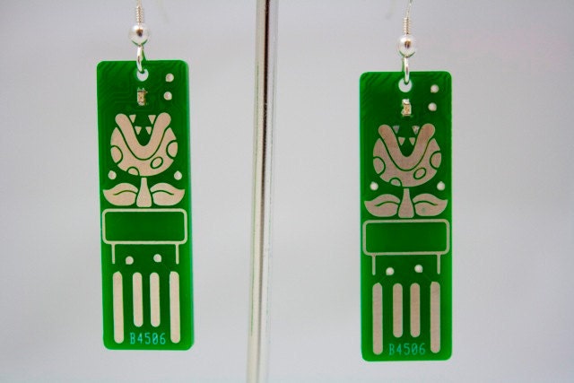 Piranha USB Circuit Board Earrings LIGHTS UP - Etsy