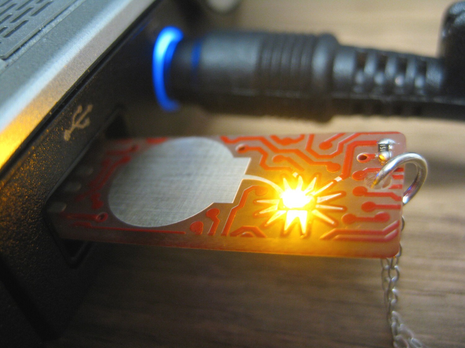 Bomb USB Circuit Board Silver Necklace LIGHTS UP - Etsy