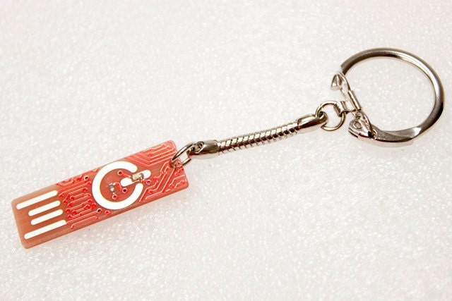 Circuit Board Keychain With Power Symbol - Lights Up - Etsy