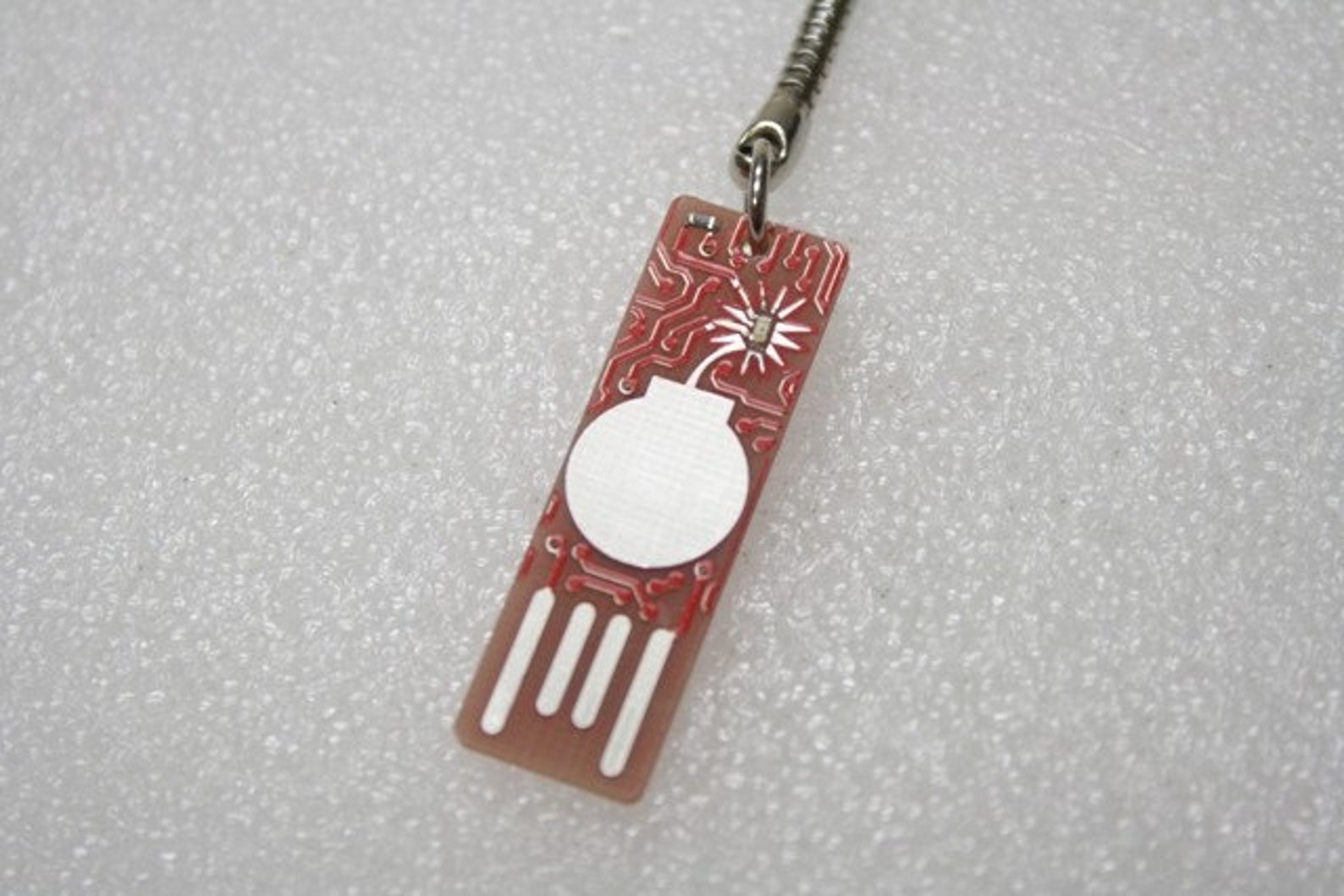 Circuit Board Keychain With Bomb - Lights Up - Etsy