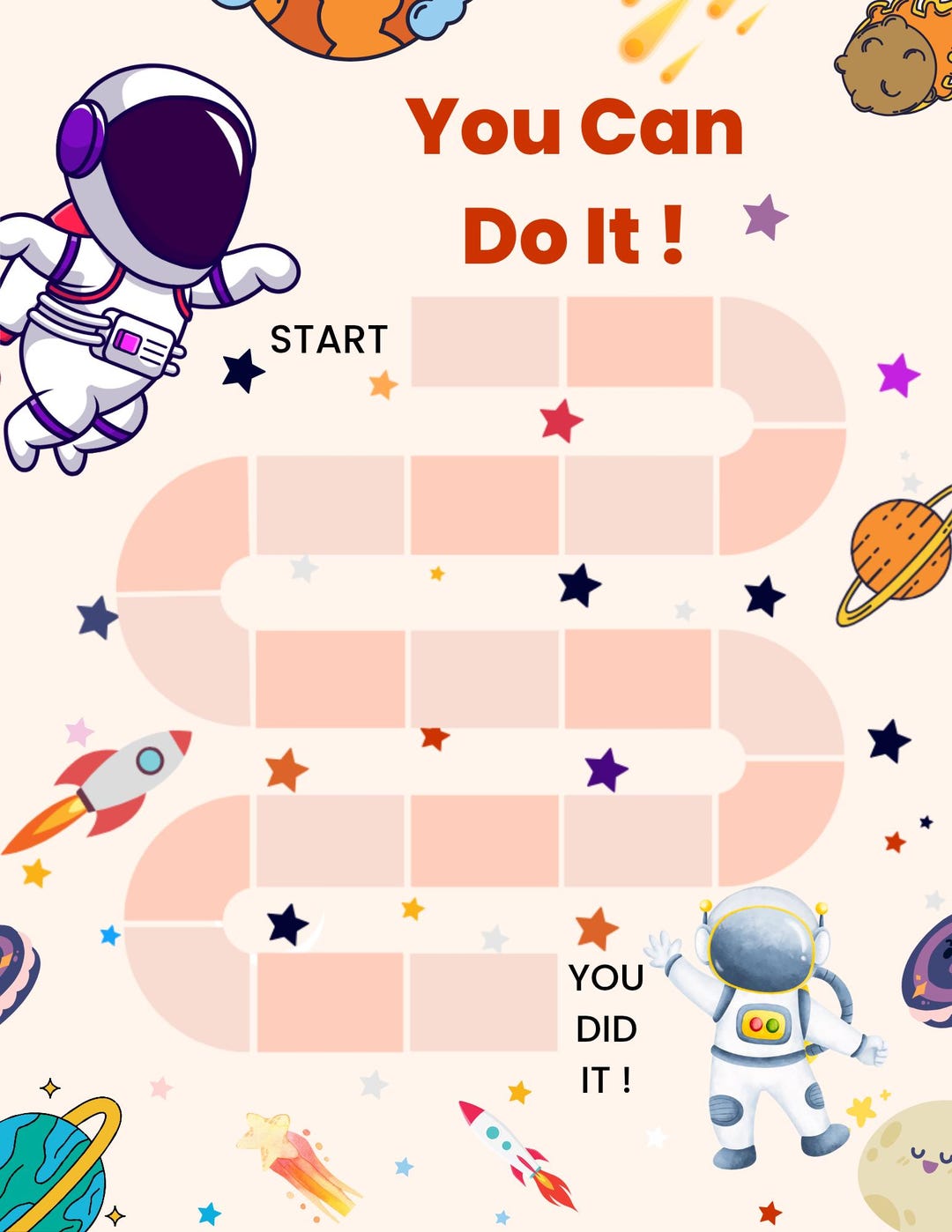 Space Adventure Reward Chart | Kids Motivation Board | Printable ...