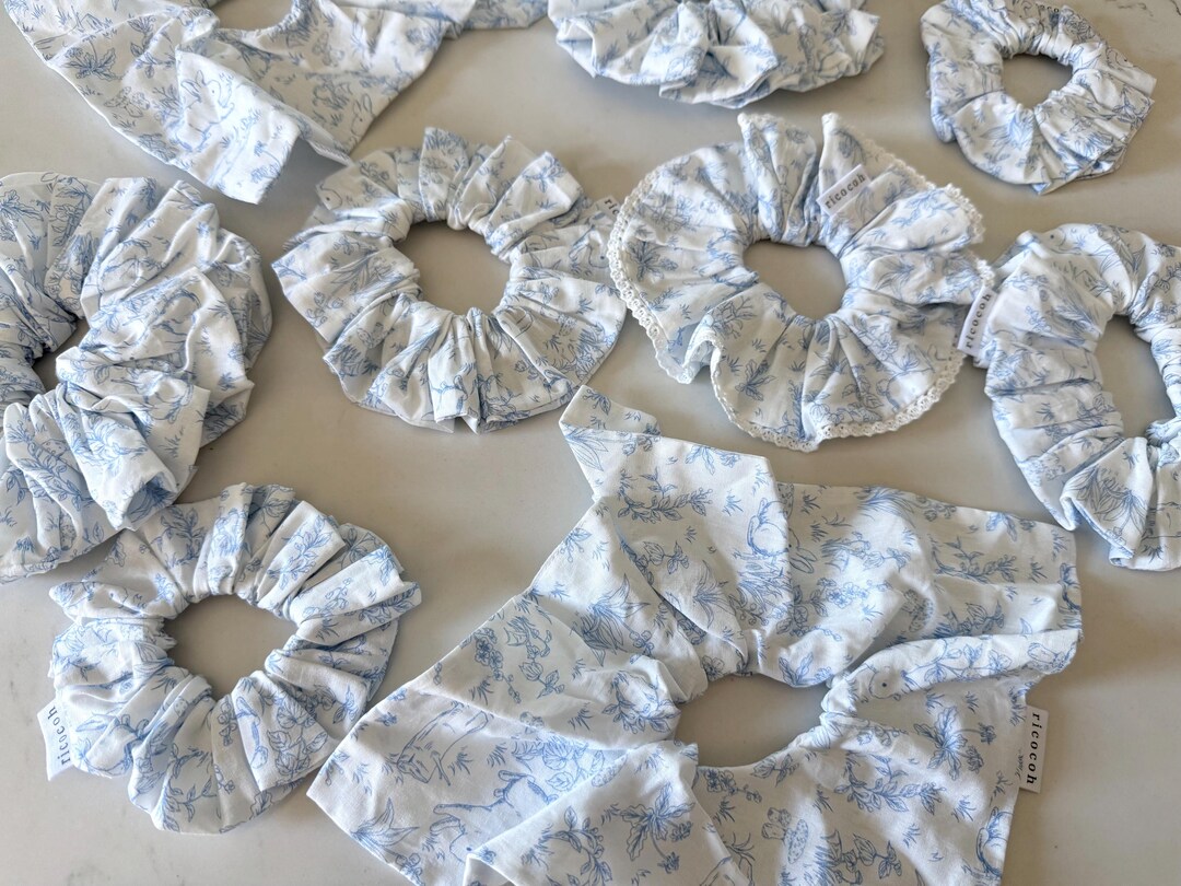 Handmade Blue Rabbit Scrunchie: Vintage Coquette Hair Tie - Etsy