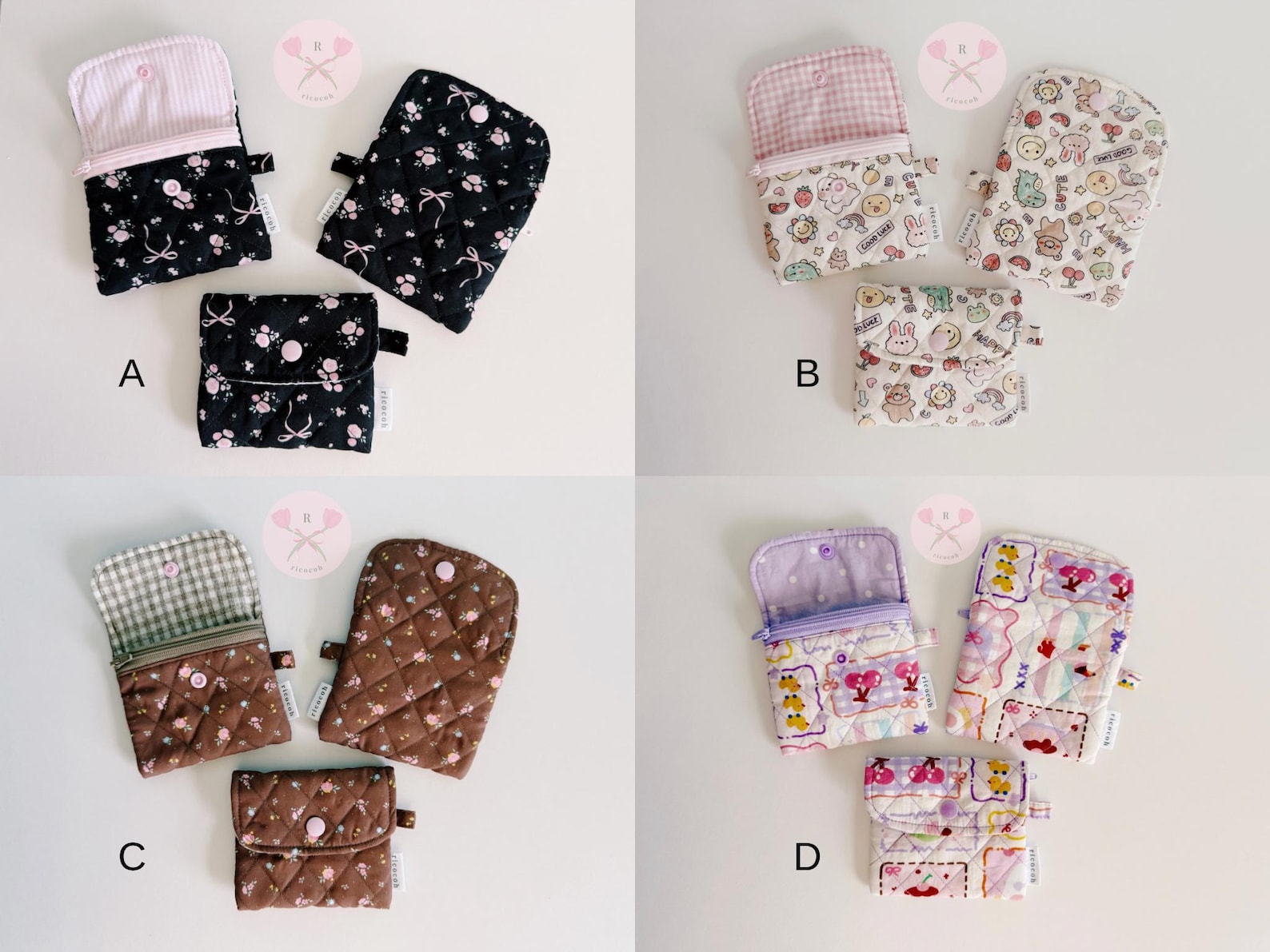 Quilted Zipper Wallet / Airpods Holder / Coin Purse / Jewelry Pouch ...