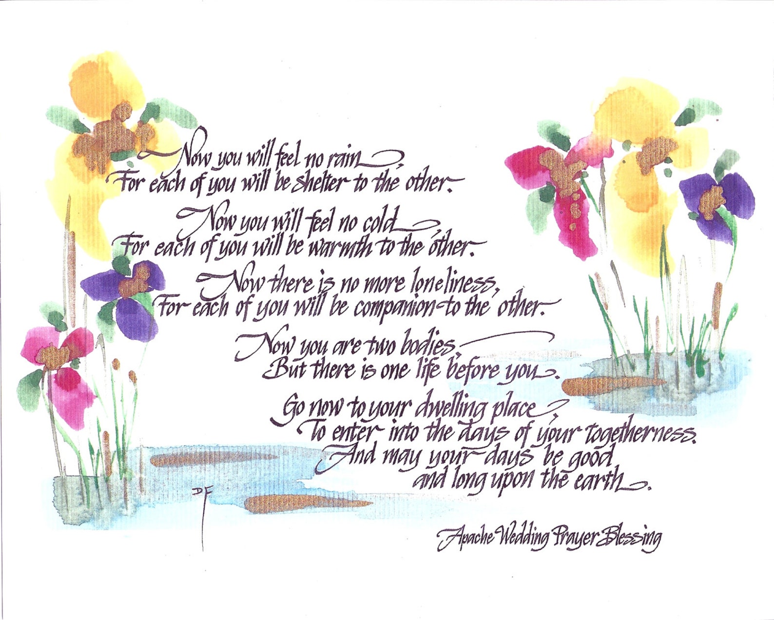 APACHE WEDDING PRAYER Blessing......8 X 10 Frameable - Etsy