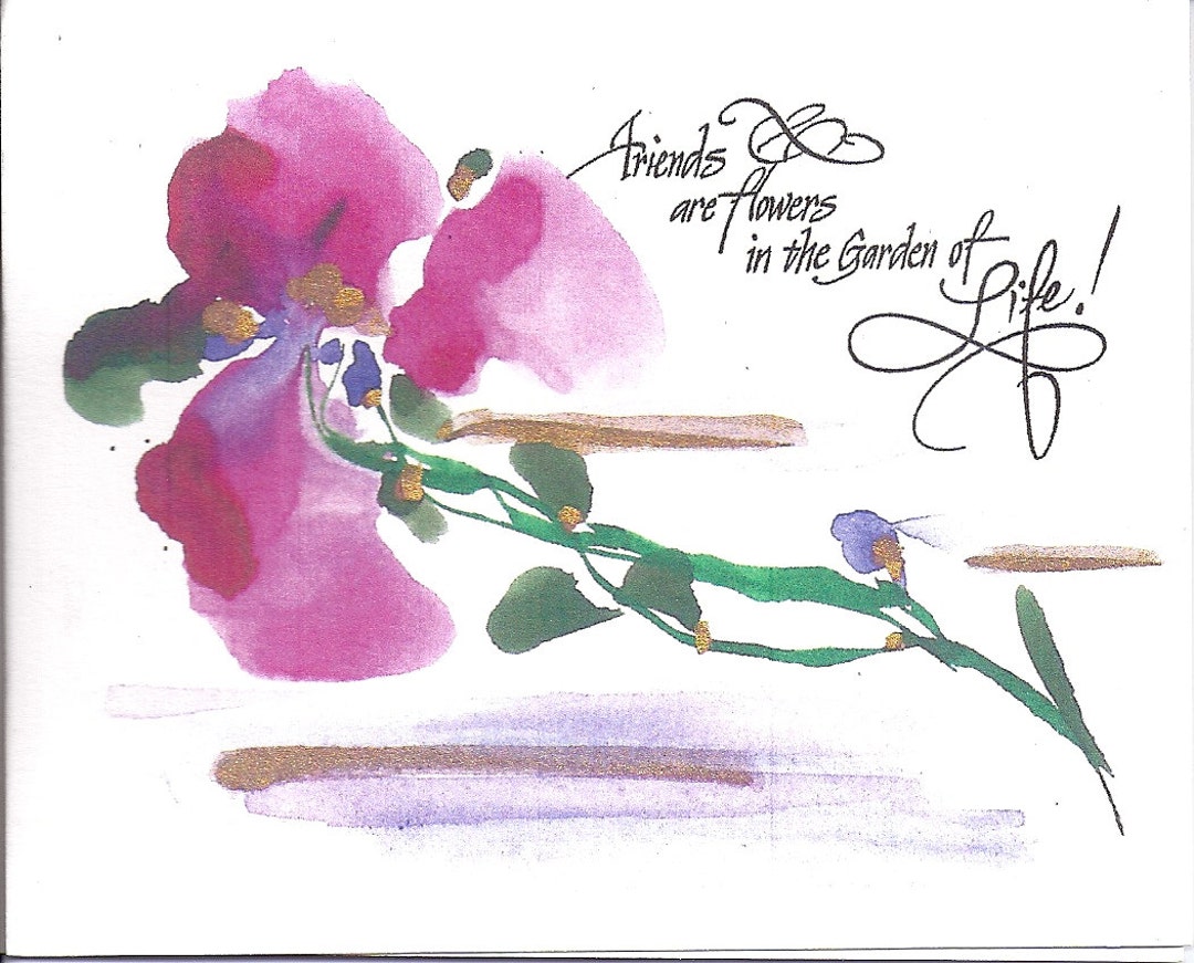 5 Notes...friends Are Flowers in the Garden of Life! - Etsy