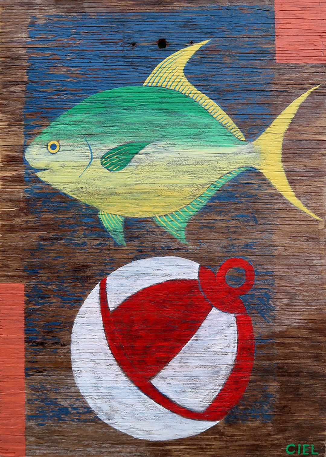 Pompano With Buoy – Original Acrylic Painting - Etsy