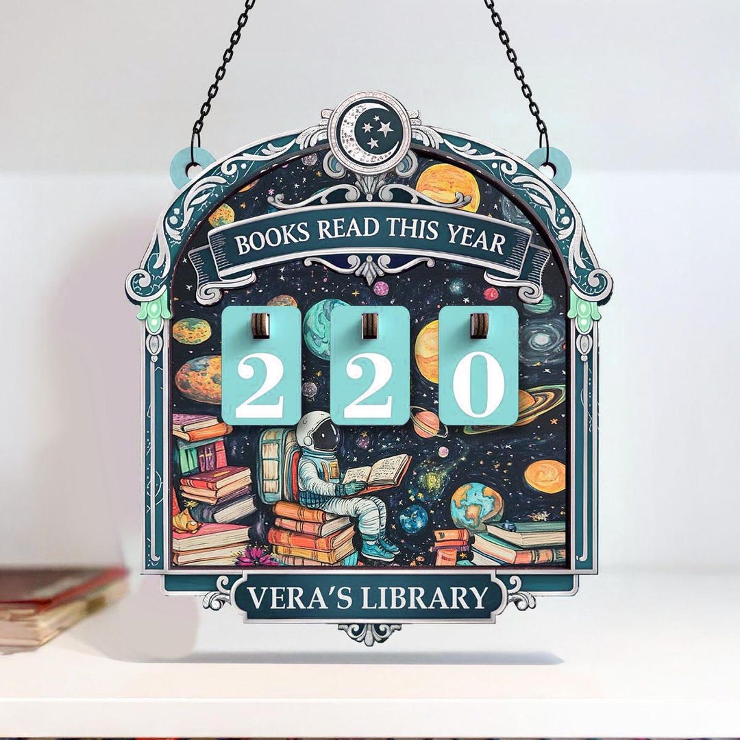 Personalized Book Tracker, Bookshelf Decor Gift for Reader, Custom ...