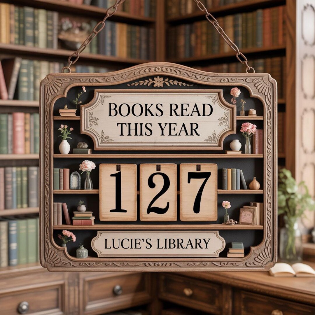 Personalized Wooden Book Tracker Sign, Reading Log, Library Decor - Etsy