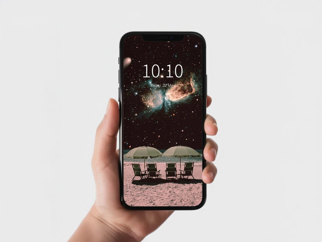 Celestial Beach Phone Wallpaper: Dreamscape Art (digital Download) - Etsy
