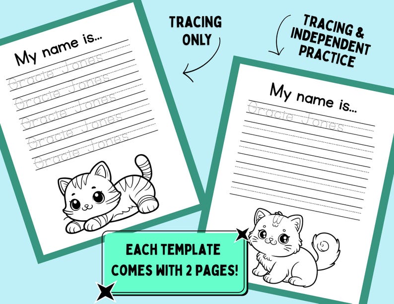 Personalized Name Writing Practice & Coloring Page | Custom Tracing ...