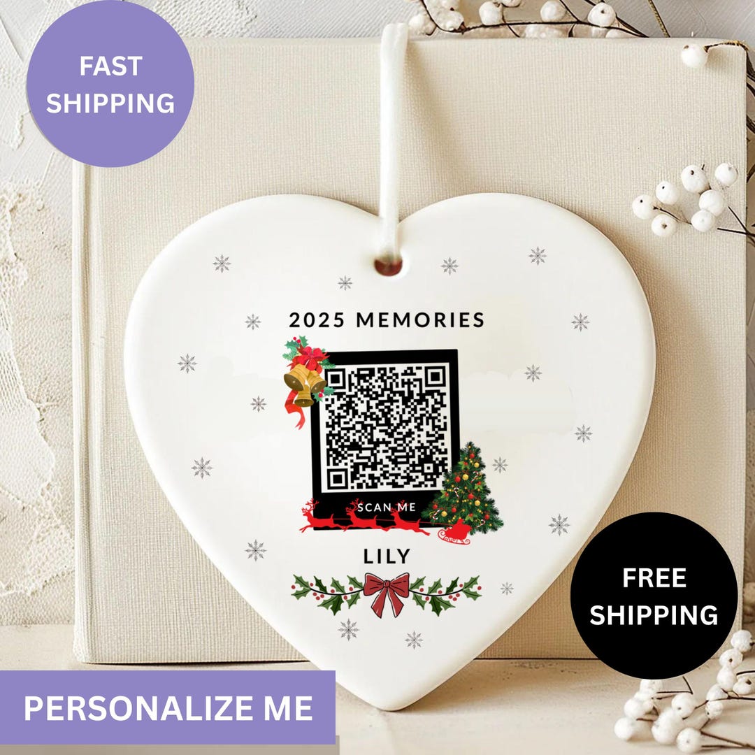 Personalized QR Code Memory Capsule Ornament: Scan for Family Photos - Etsy