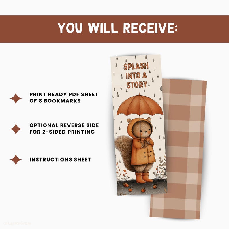 Fall Squirrel Bookmark Printable: Classroom Reading Rewards (PDF ...