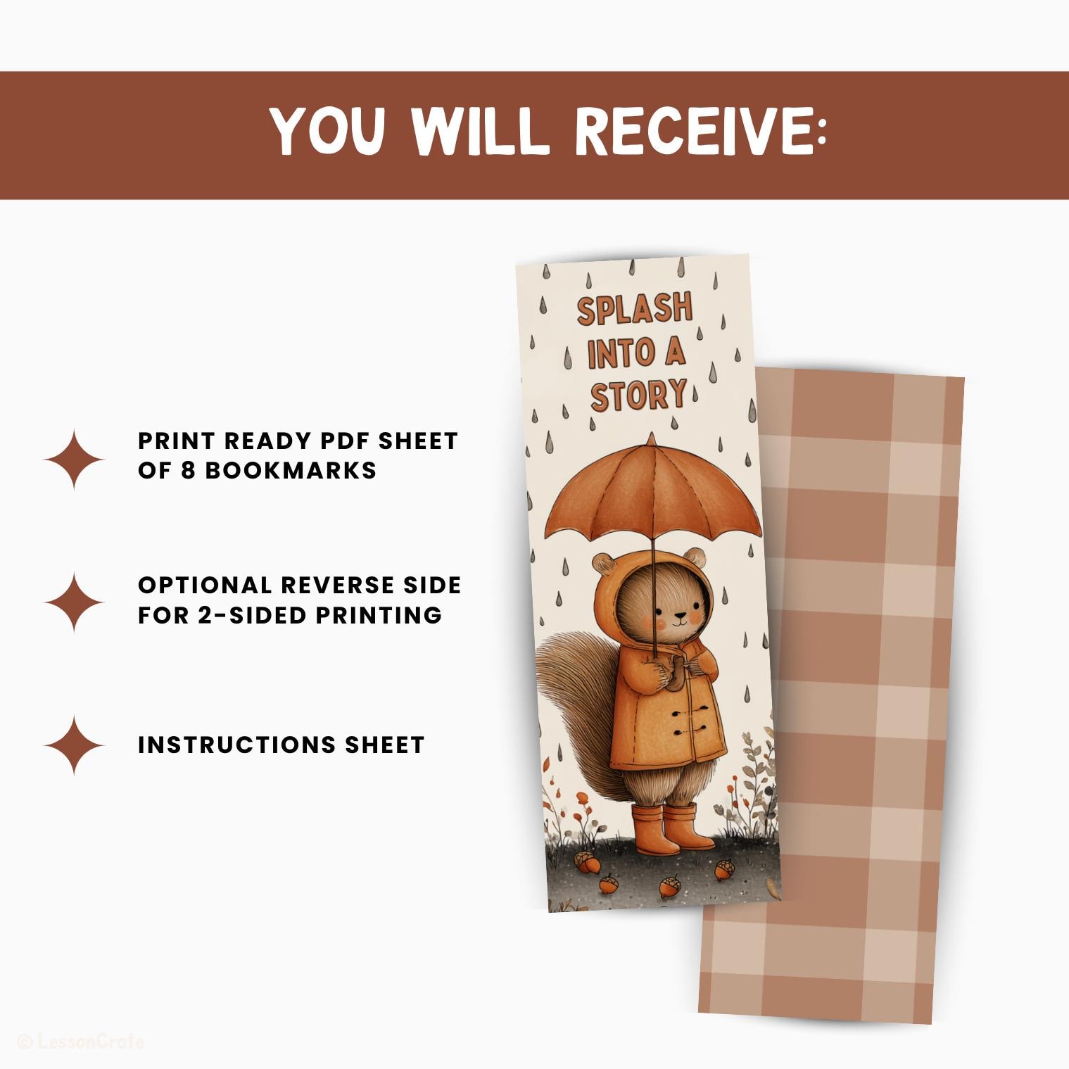 Fall Squirrel Bookmark Printable: Classroom Reading Rewards (PDF ...