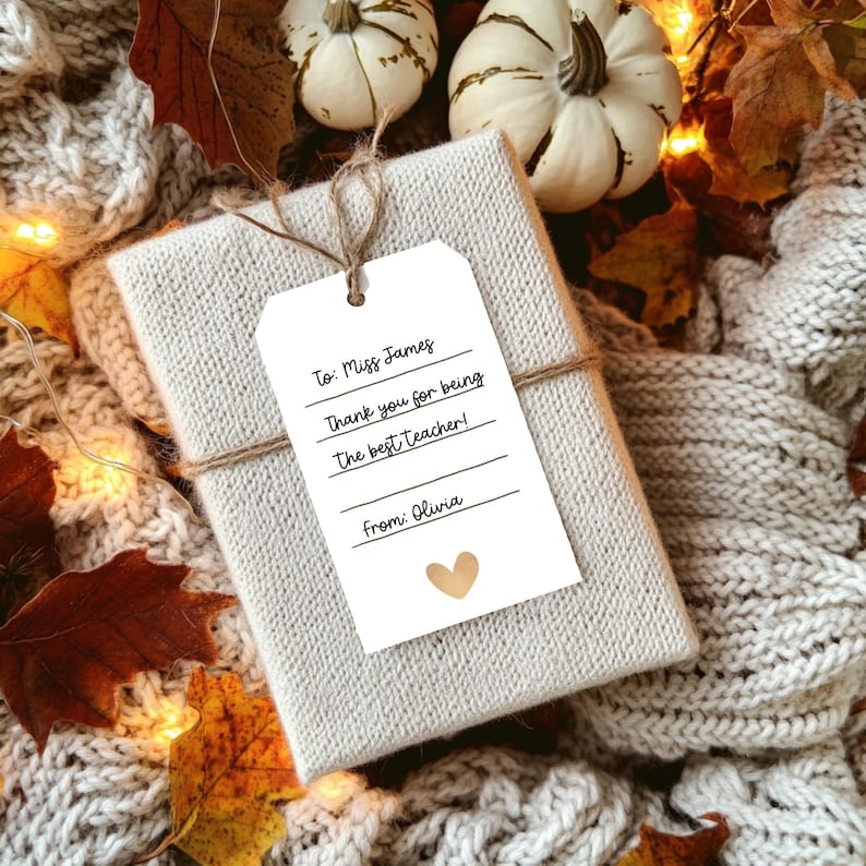 Fall Gift Tags, Teacher Appreciation Gift, Fall Decor, Thank You Tag ...