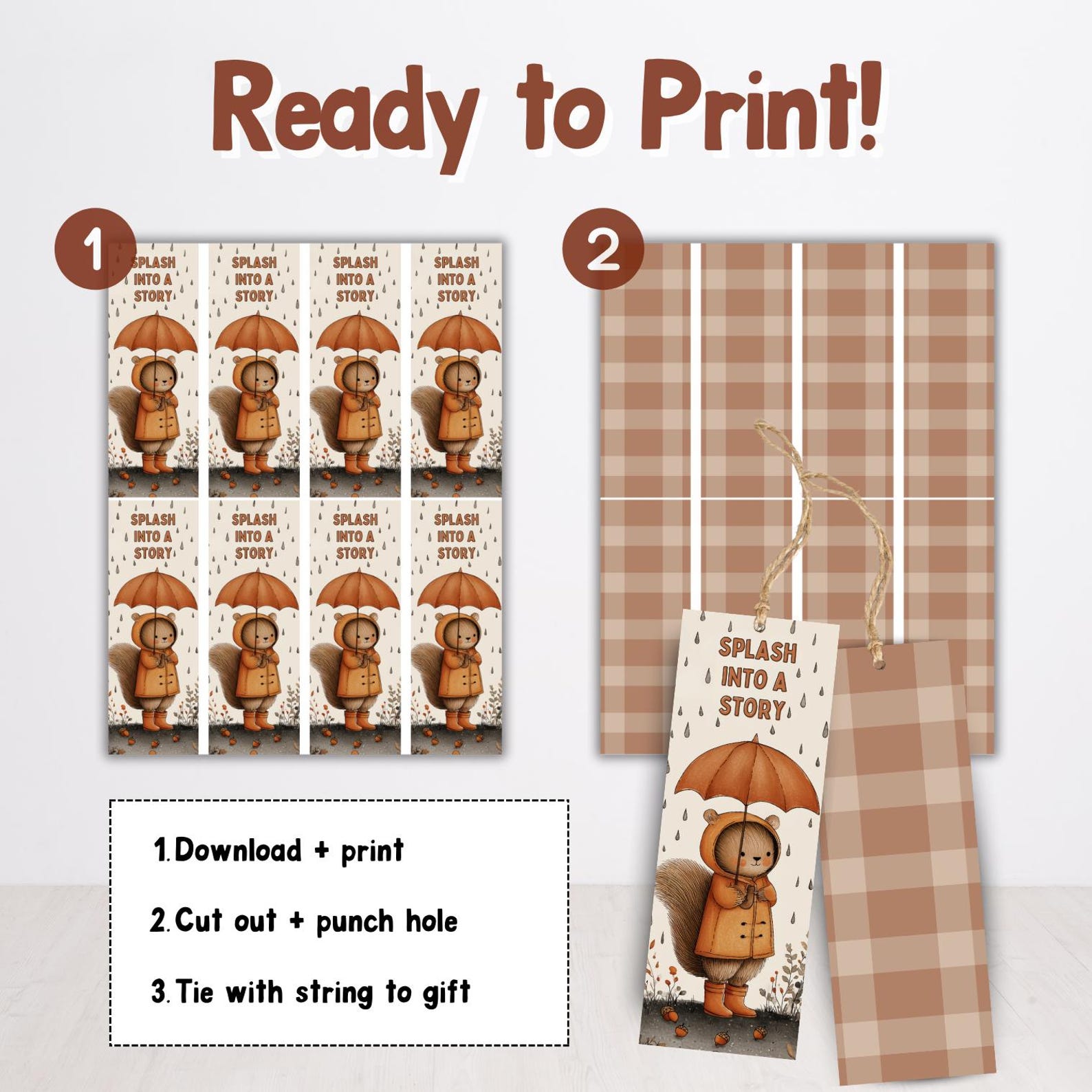 Fall Squirrel Bookmark Printable: Classroom Reading Rewards (PDF ...