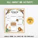 Jungle Animals All About Me Activity: Back to School Worksheet (PDF ...