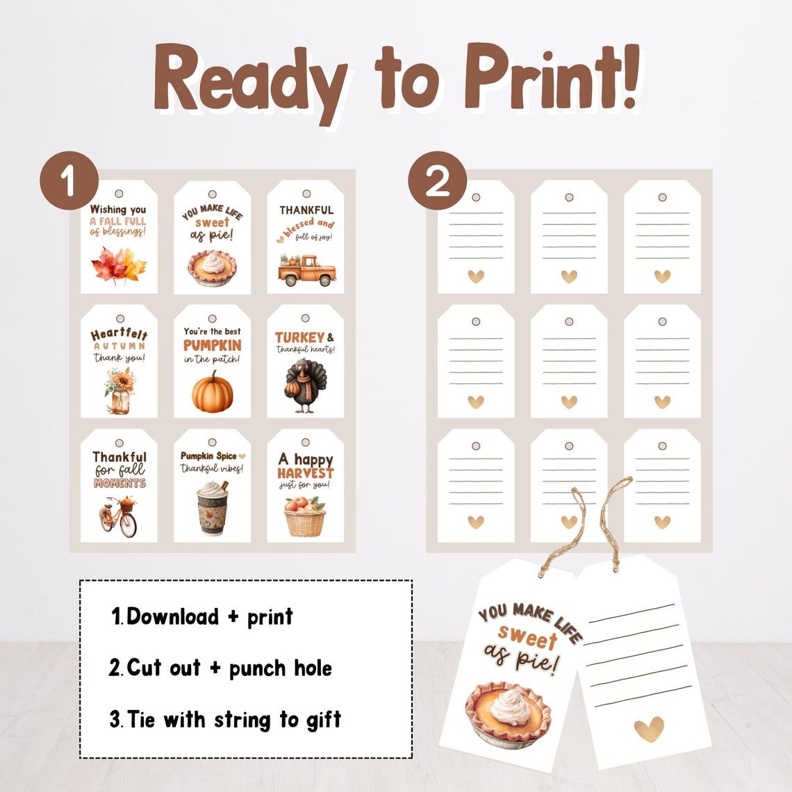 Thanksgiving Gift Tags, Printable Gift Tags, Gift Tag, Fall Gift Tags ...
