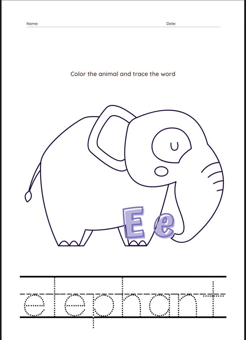 Abc Coloring Book Printable ABC Animal Coloring Book for Kids | Baby ...