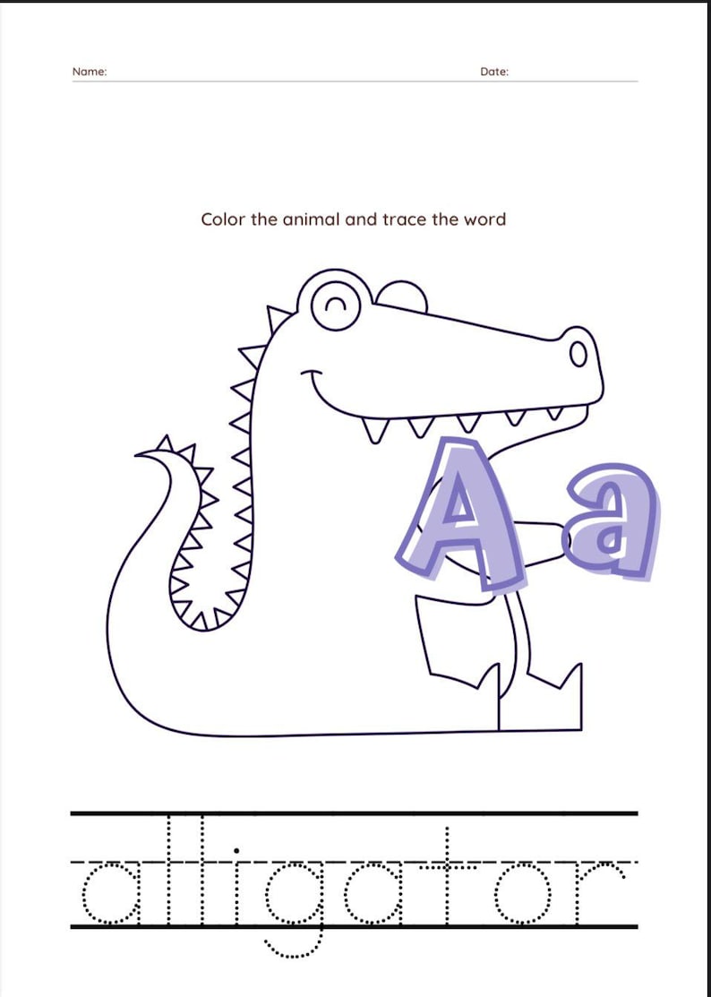 Abc Coloring Book Printable ABC Animal Coloring Book for Kids | Baby ...