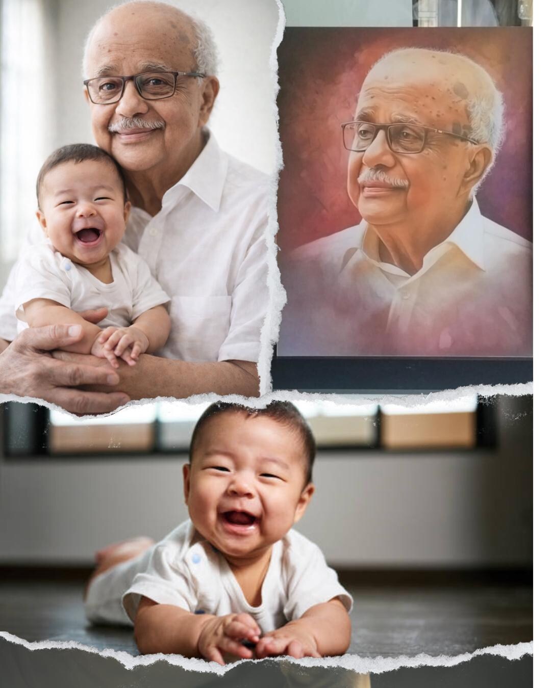 Custom Memorial Portrait | Realistic Photo Merge (digital Download) - Etsy