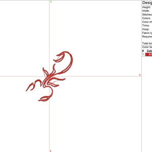 Scorpio Line Art Embroidery Design Files - Etsy