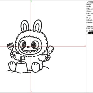 Monster Labubu Embroidery Design Files - Etsy UK